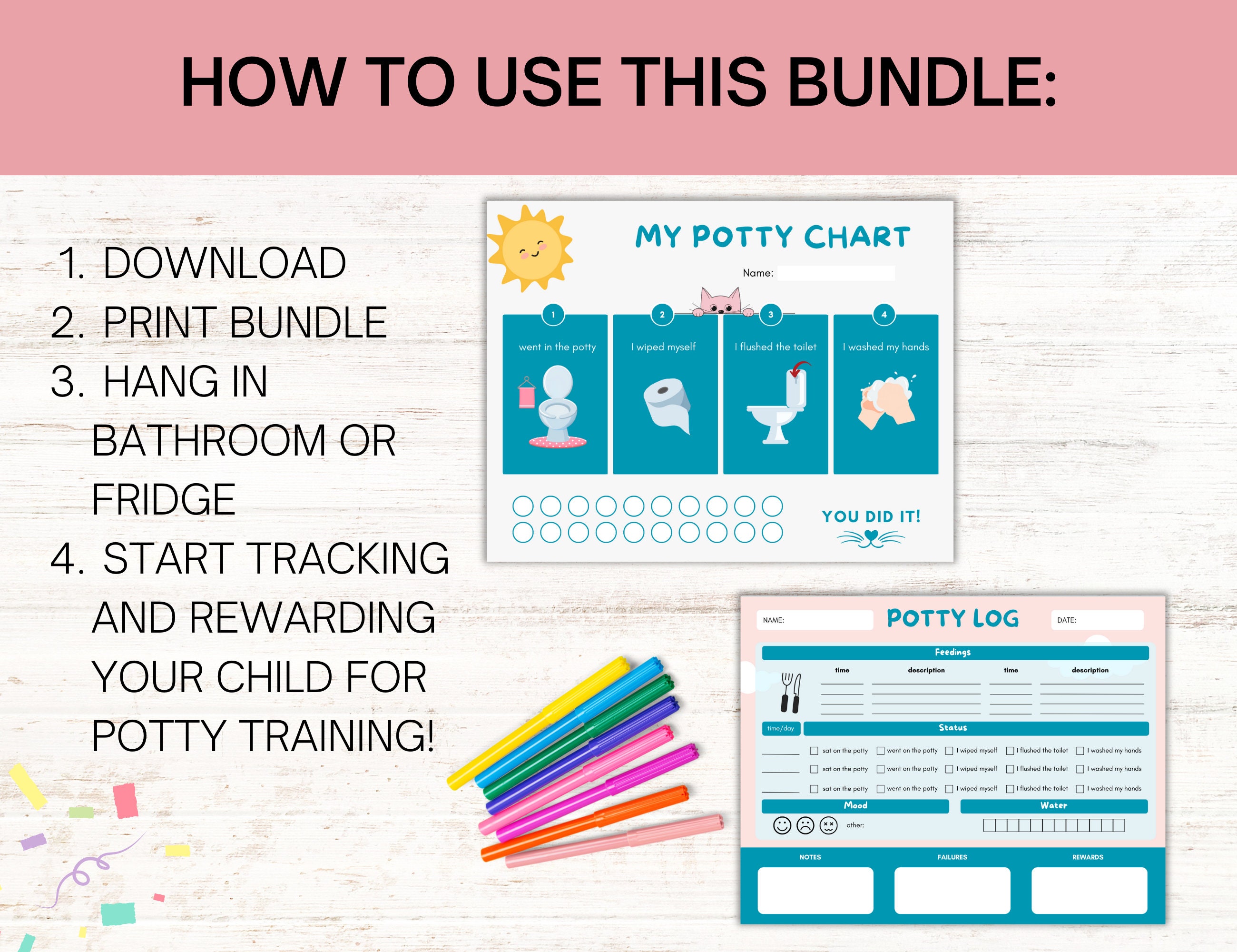 Toddler Toilet Training | Printable Potty Training Chart | Potty ...