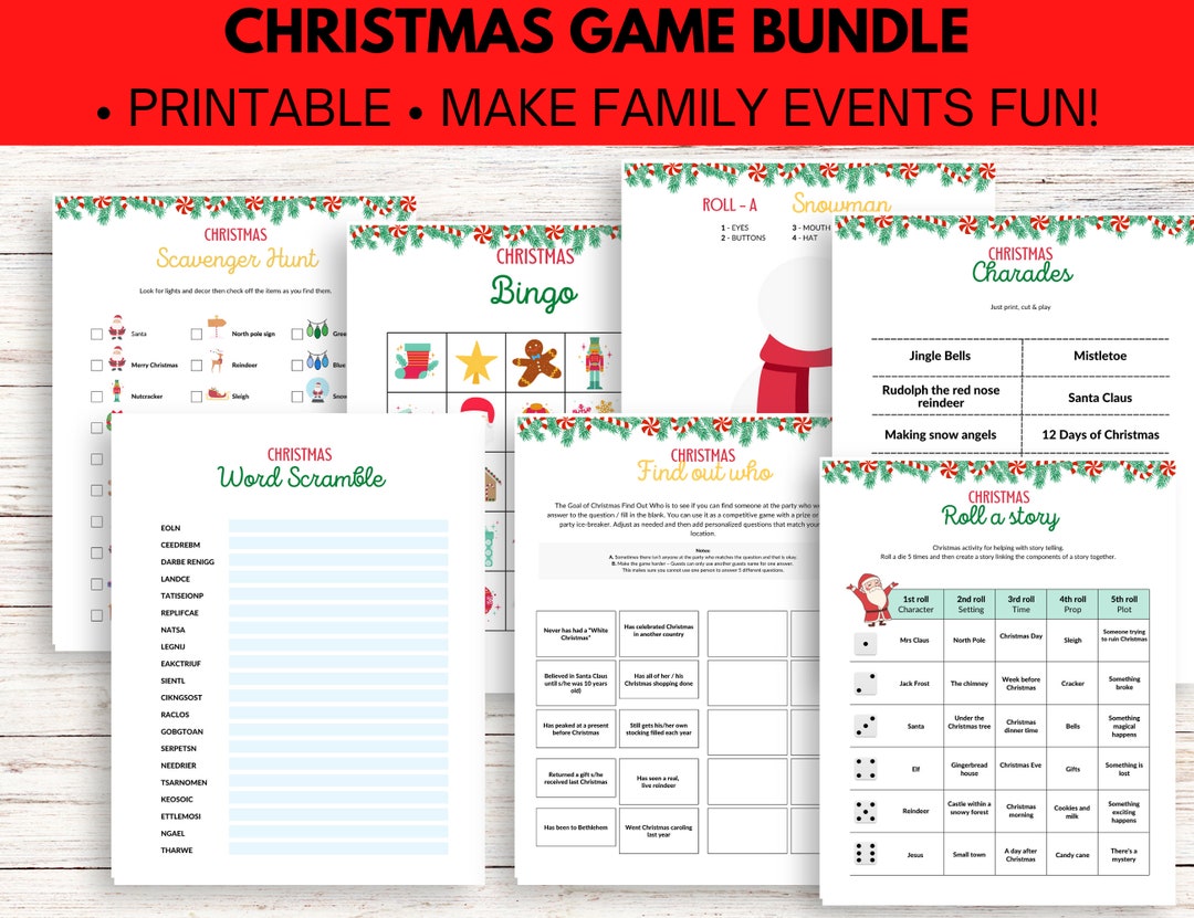 Christmas Family Games | Holiday Games Bundle | School Christmas Games ...