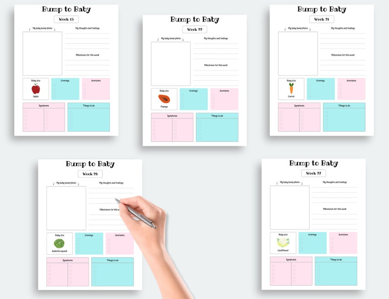 Pregnancy Week by Week Printable | Pregnancy Journal | Weekly Organizer ...