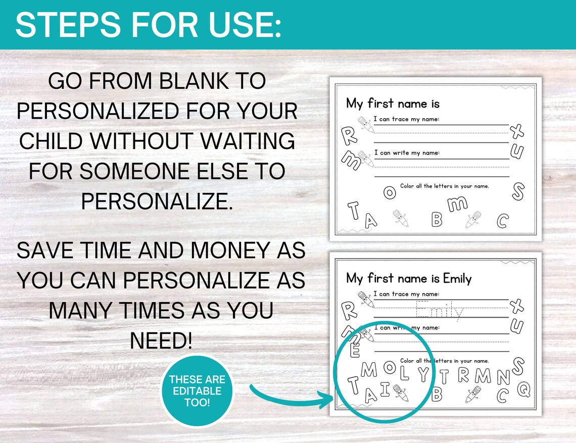 Custom Name Tracing Sheet | Handwriting Practice Sheets Bundle ...