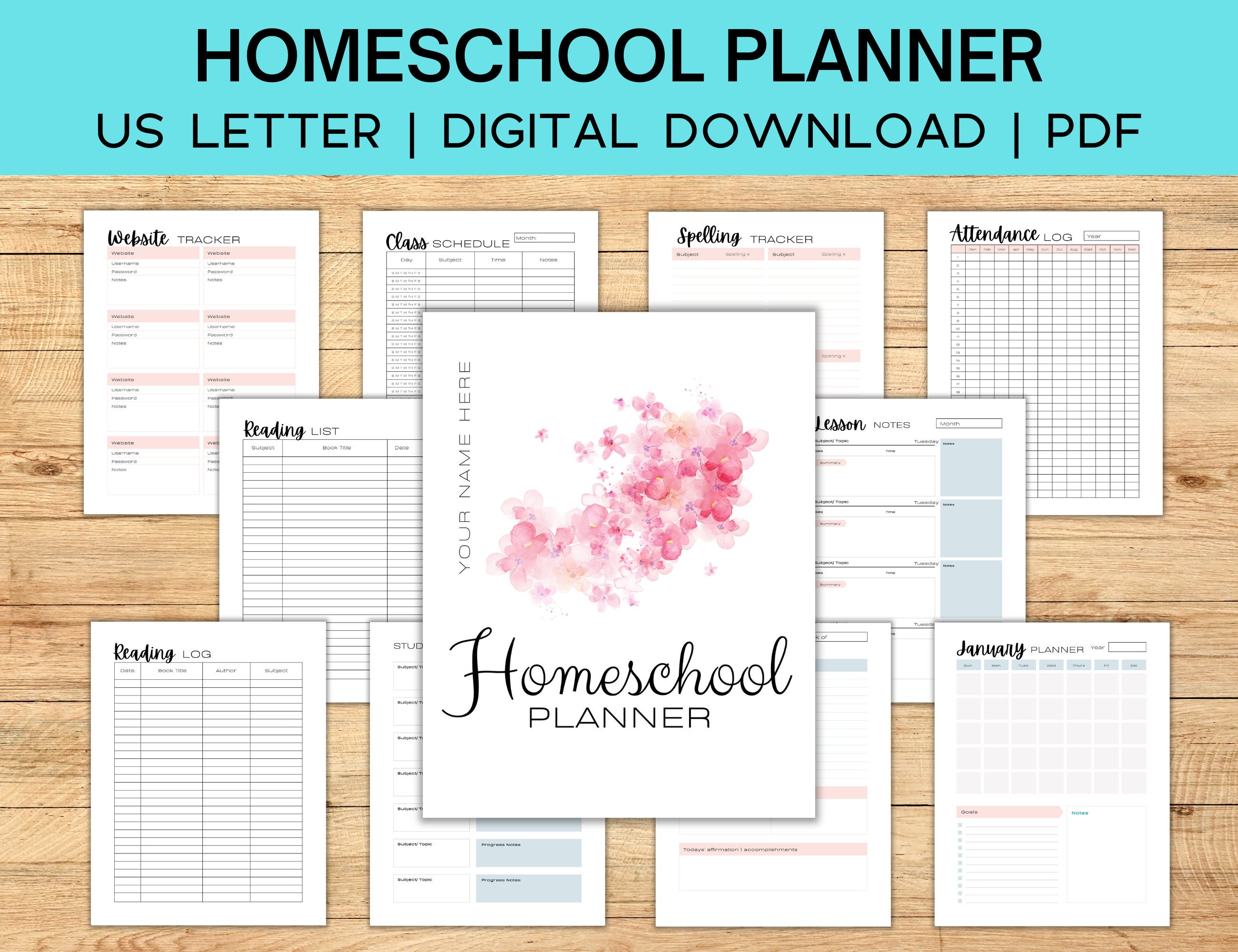 Printable Homeschool Planner | Academic Planner| Undated Planner ...