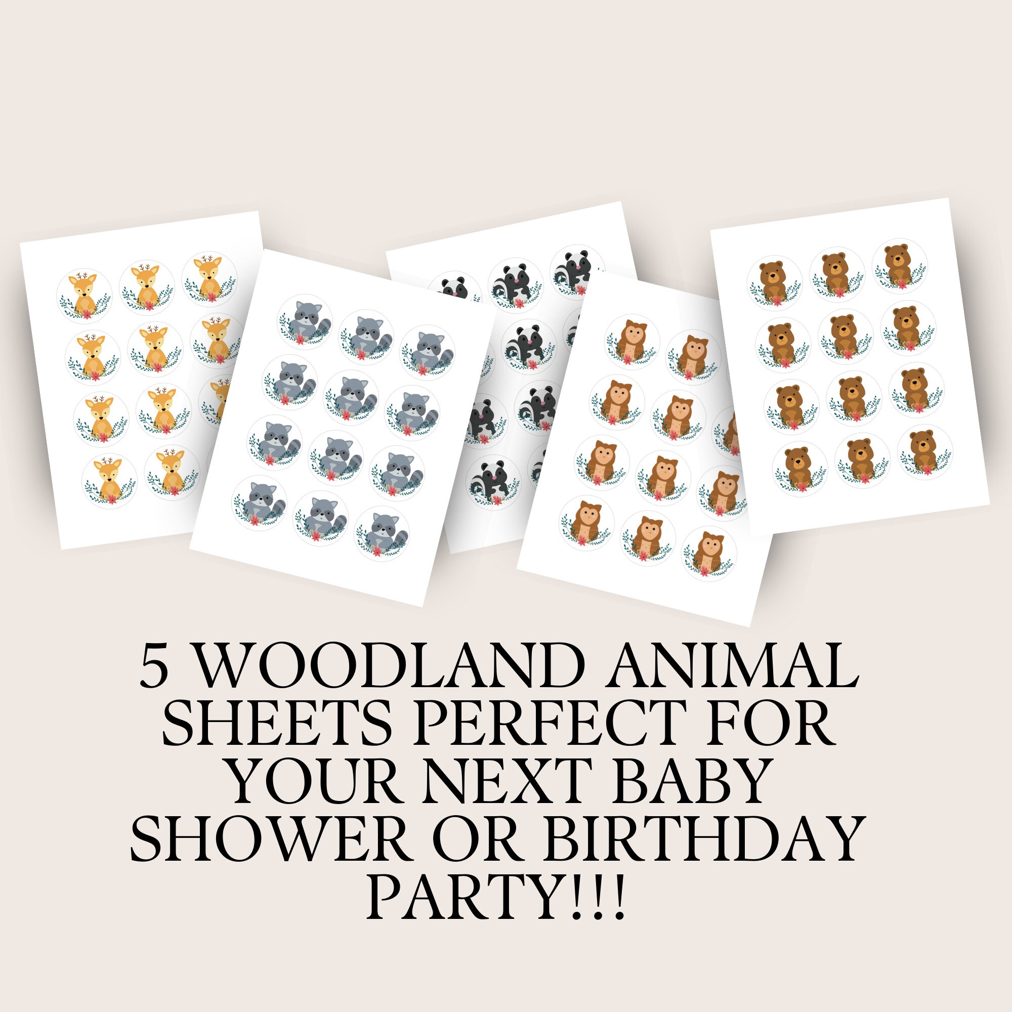 PRINTABLE Woodland Animal Creatures Woodland Cutouts Woodland Cake ...