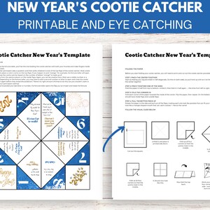 New Year's Joke Fortune Teller, Holiday Cootie Catcher, Printable Paper ...