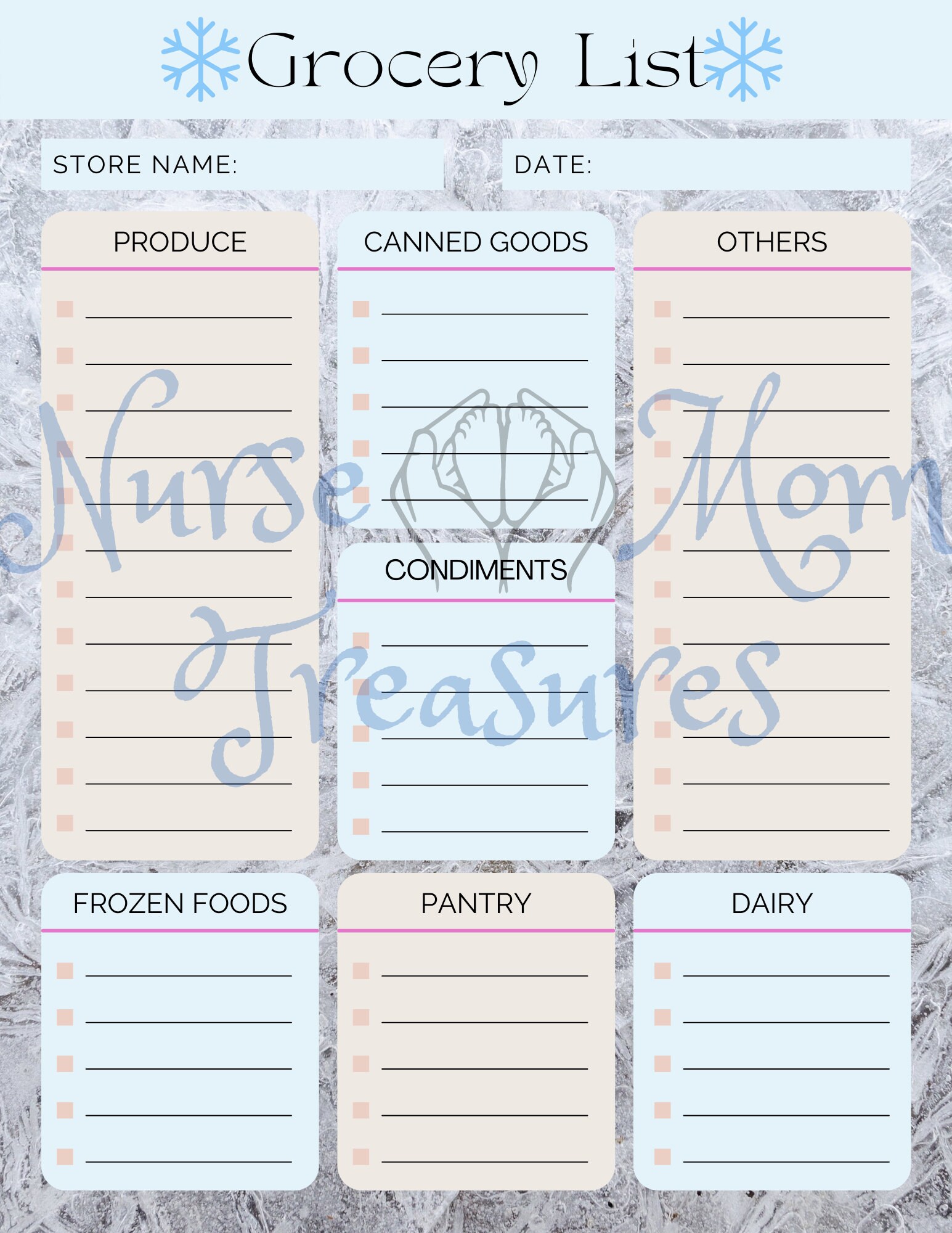 Winter Colorful Meal Planner Printable, Meal Tracker, Menu Plan & Prep ...