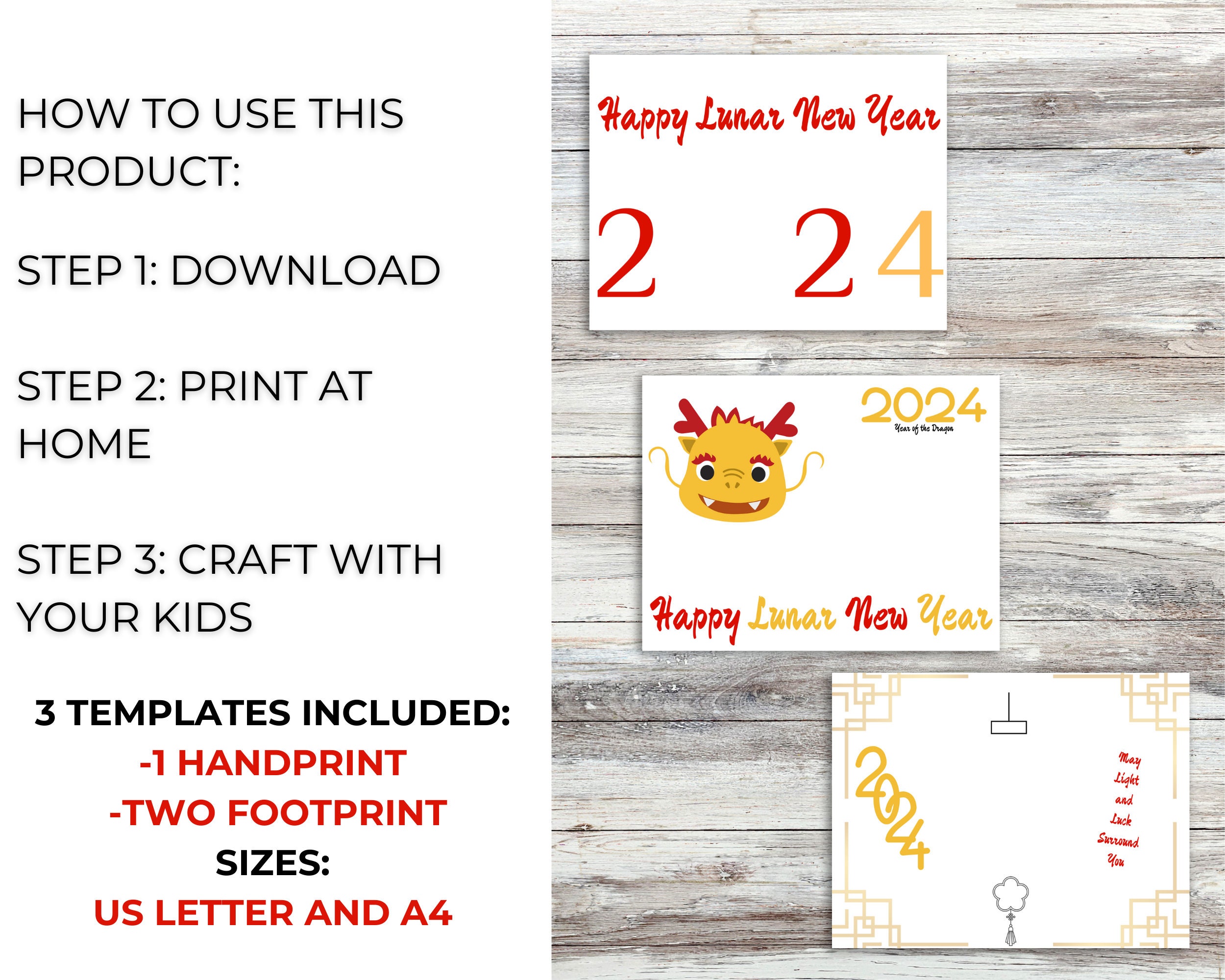 Lunar Celebration | Year of the Dragon Handprint Craft | Lunar New Year ...