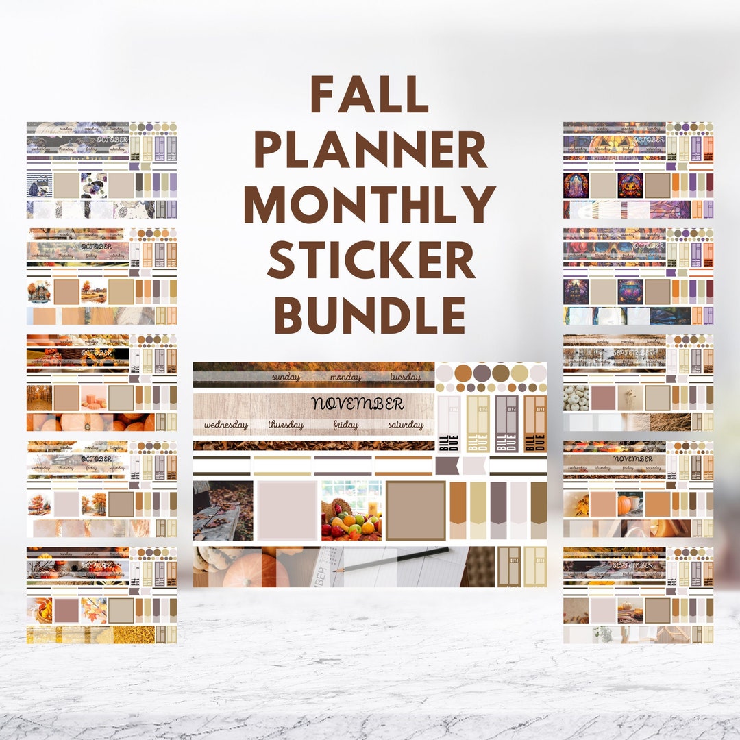 Planner Sticker Bundle | Fall Monthly Sticker Bundle | Digital Planner ...