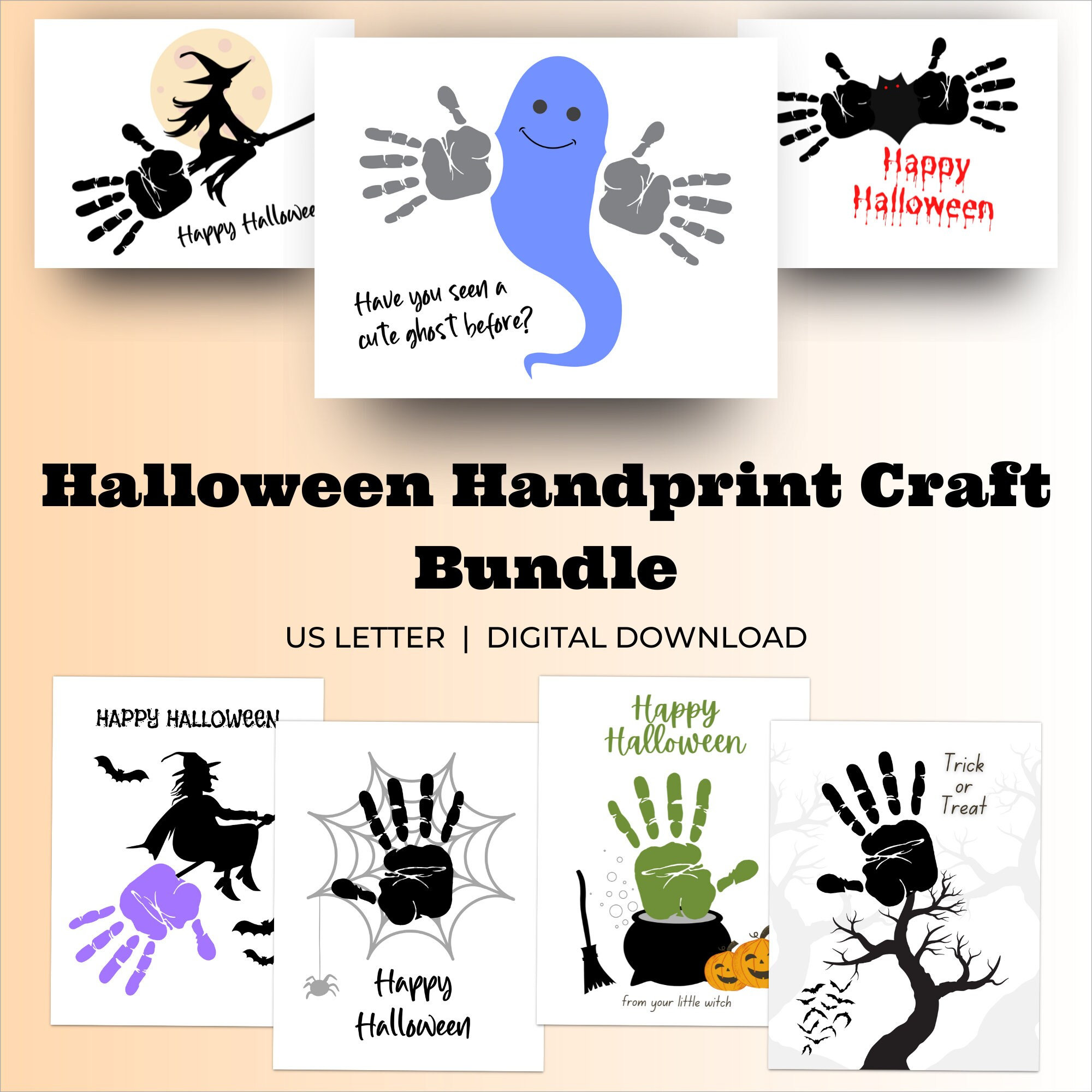 Halloween Handprint Preschool Kindergarten 1st Grade Craft | Fall ...
