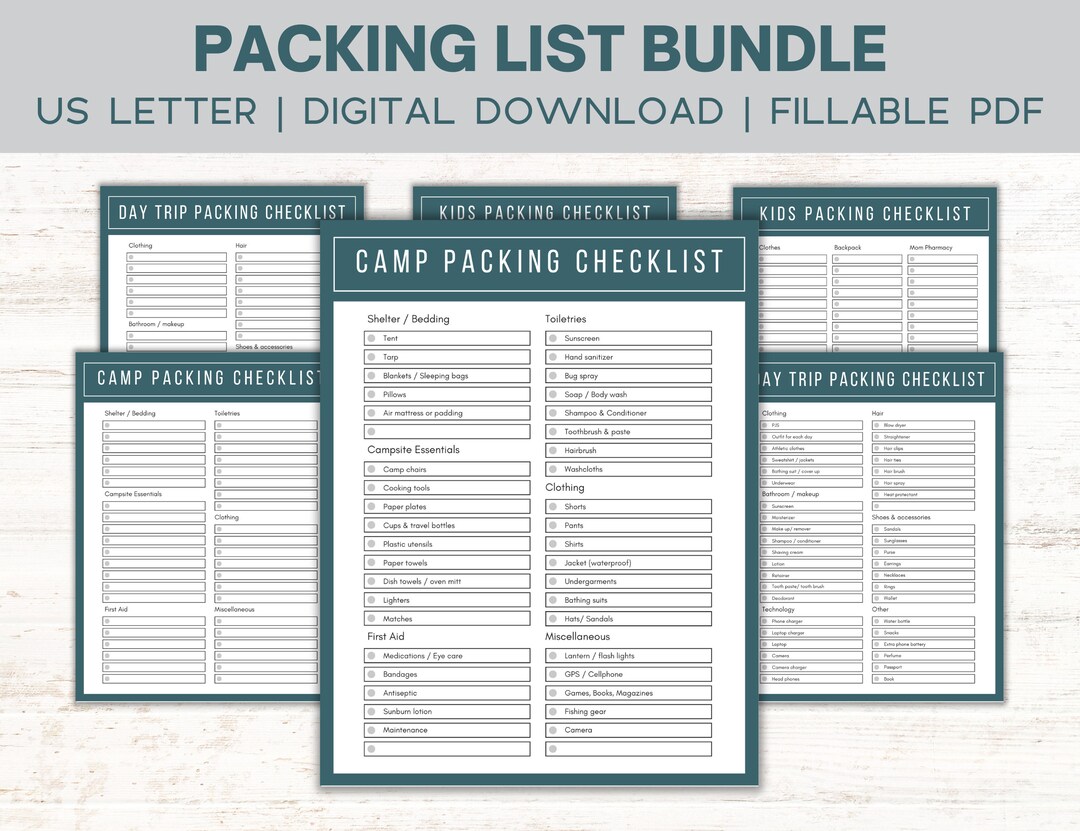 Vacation Packing Checklist | Editable Travel Packing List | Trip ...