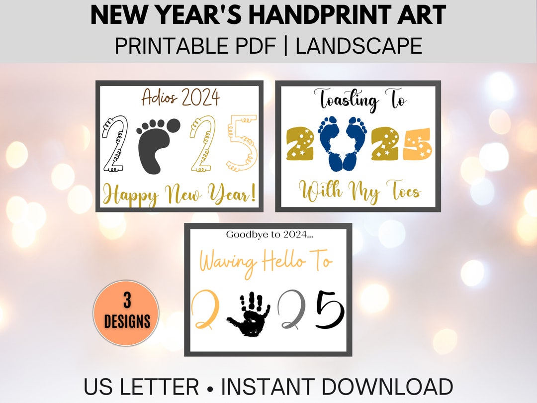 NEW YEAR'S EVE Handprint Art Handprint Craft Footprint Art Footprint ...