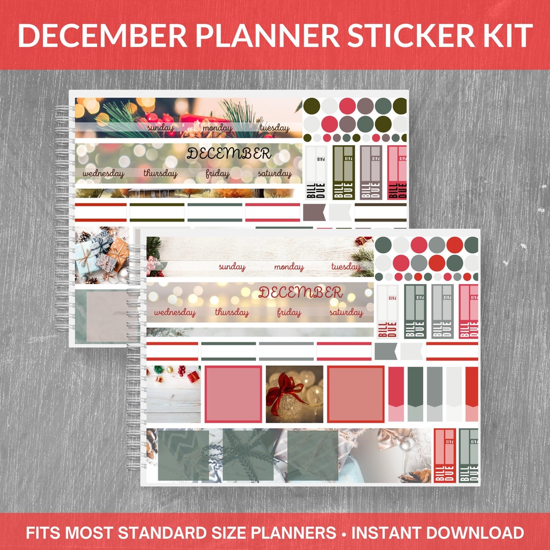 Planner Sticker Kit | DECEMBER Monthly Sticker Kit | Digital Planner ...