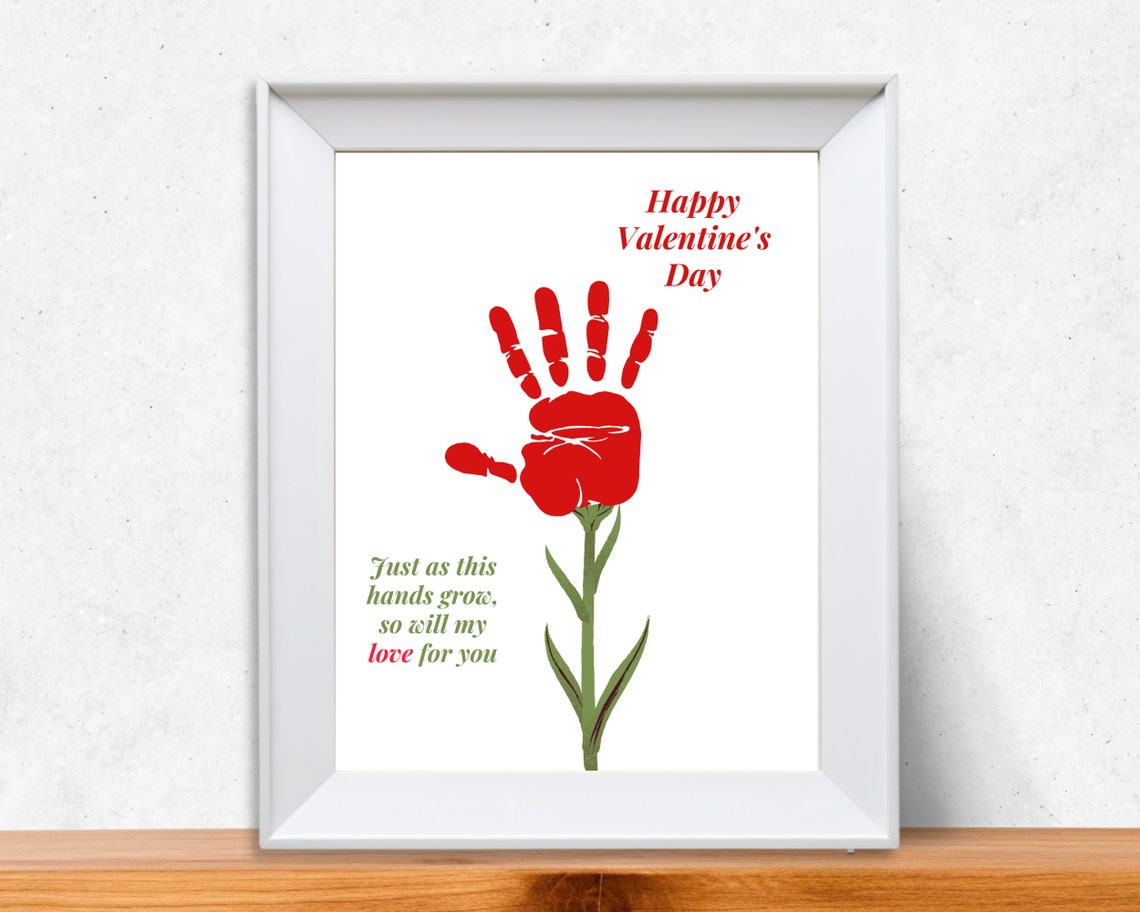 Valentine's Day Handprint Craft Baby Preschool Activity Handprint Art ...