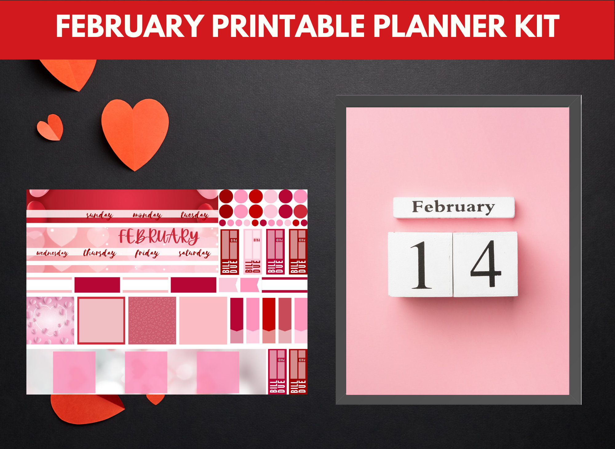 February Happy Planner Printable Planner Sticker Kit - Etsy