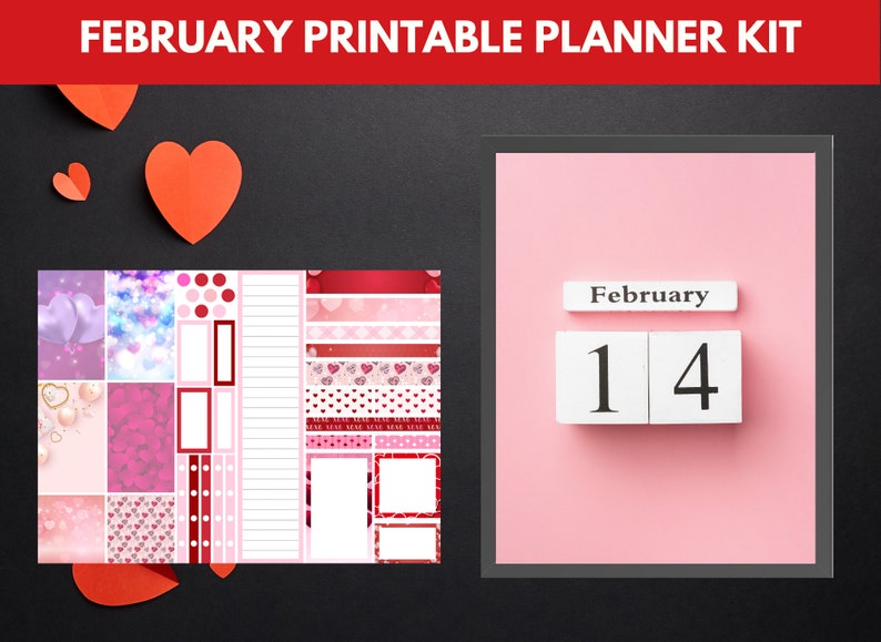 February Happy Planner | Printable Planner Sticker Kit - Etsy