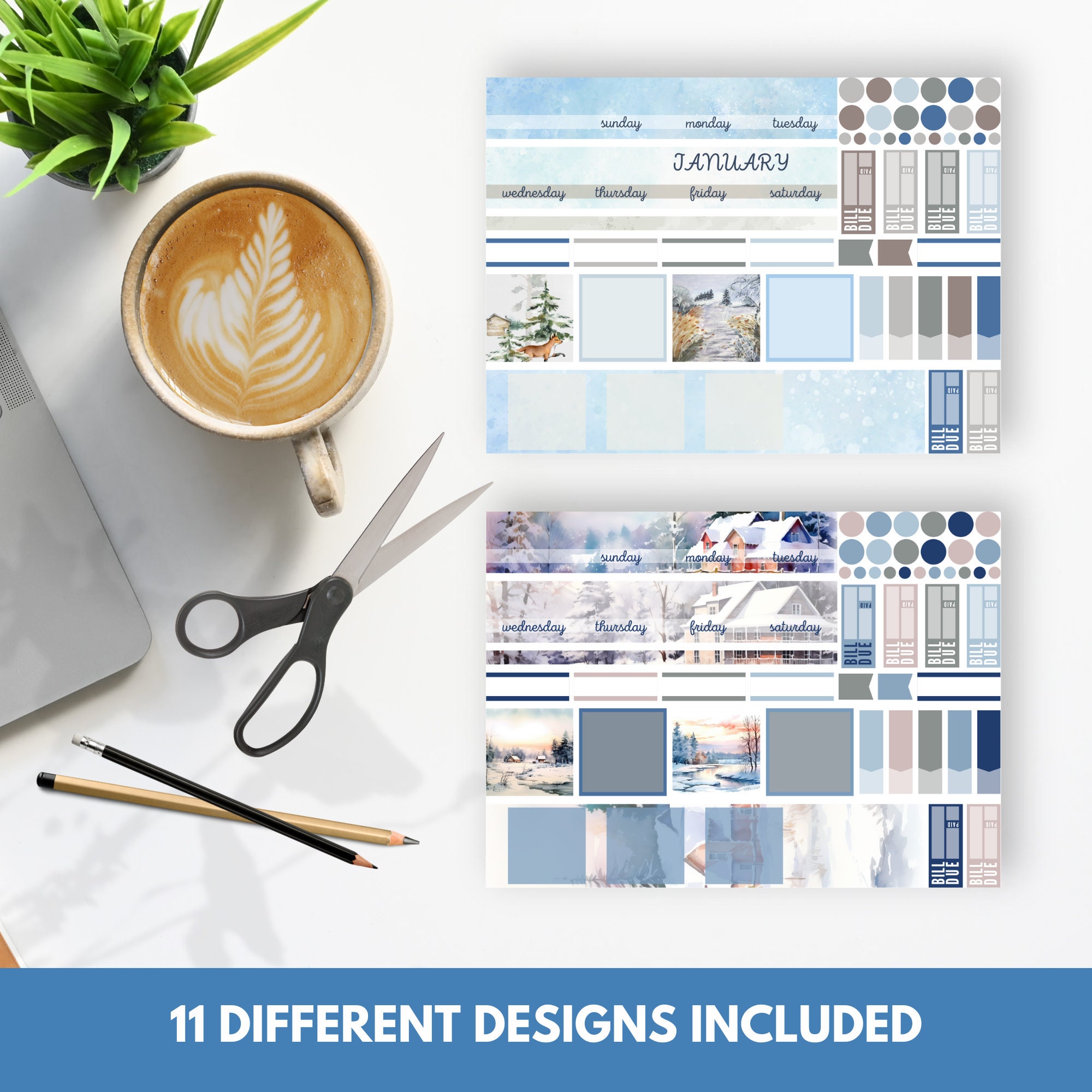 Planner Sticker Bundle | WINTER Monthly Sticker Bundle | Digital ...