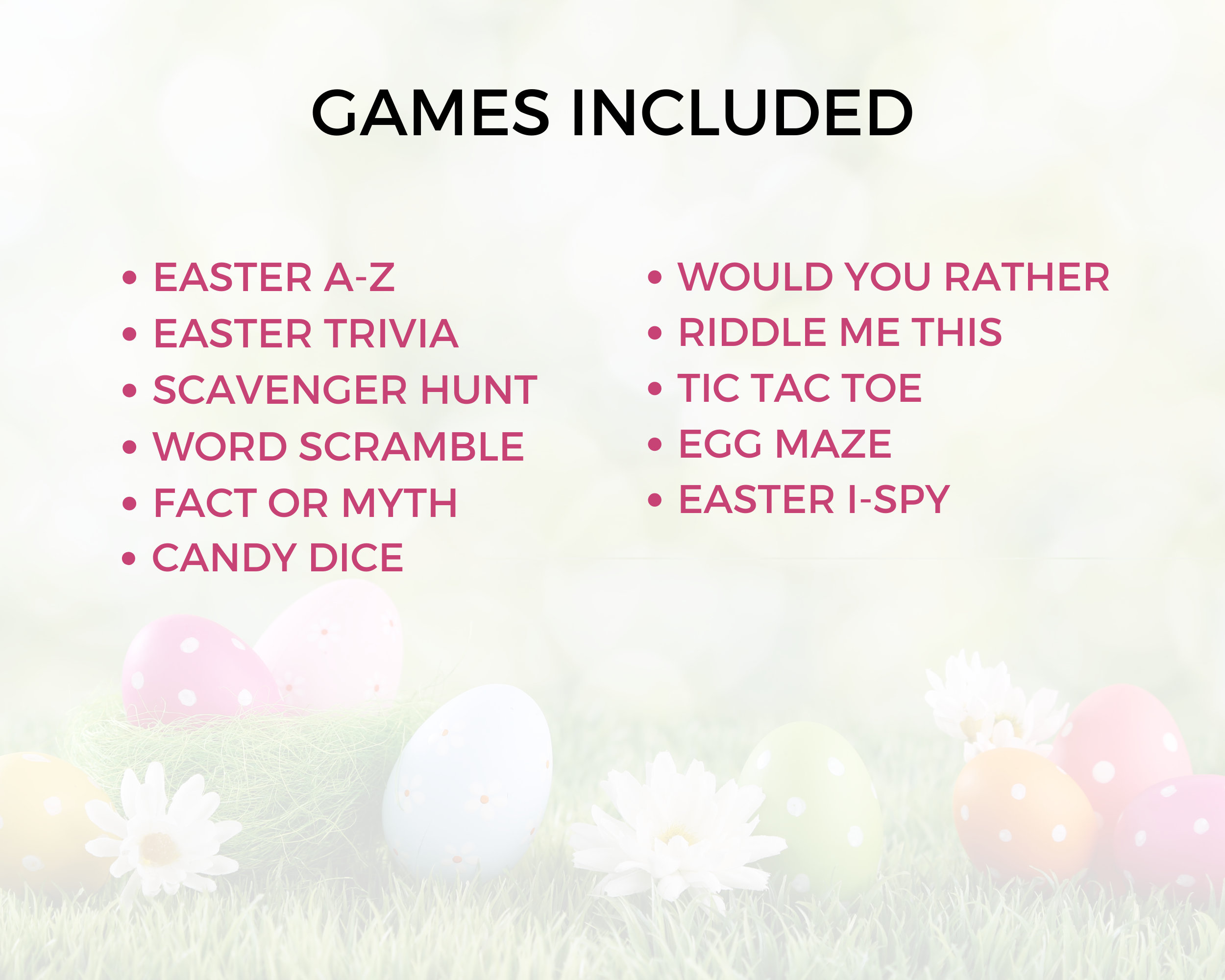 Easter Printable Games for Kids and Adults, Easter Party Games, Easter ...