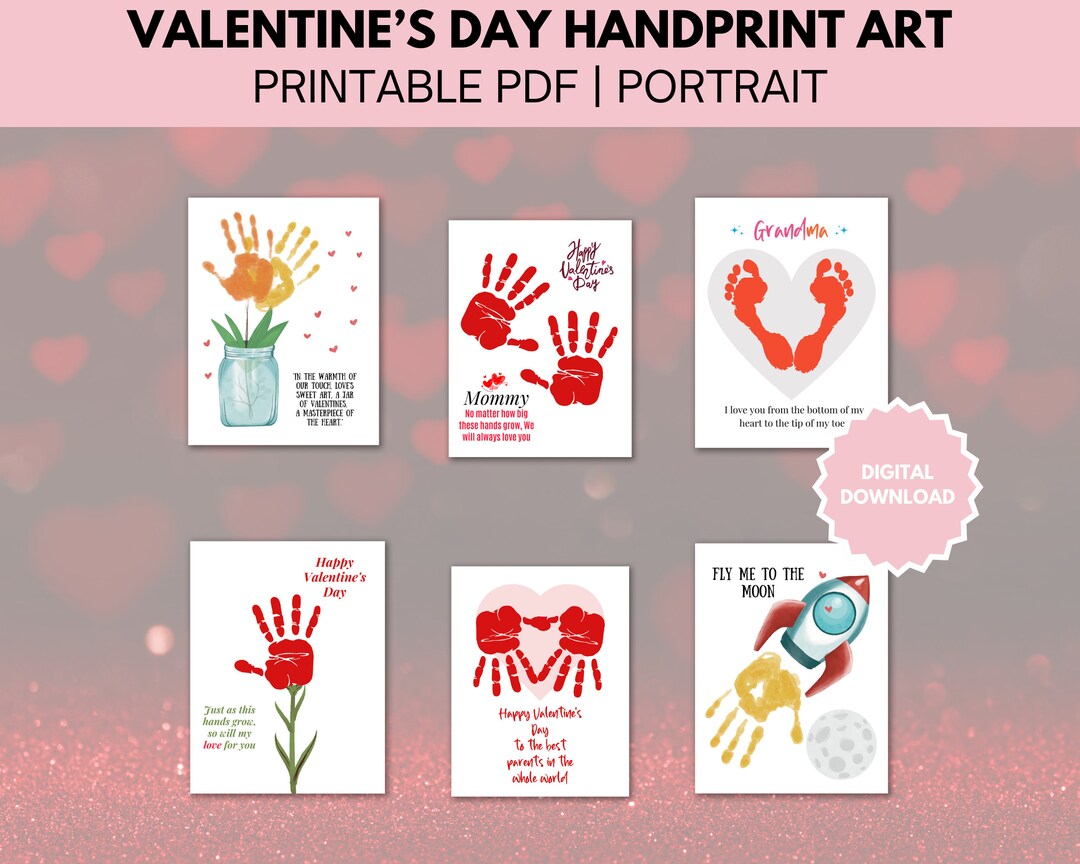 Valentine's Day Handprint Craft Bundle, Preschool Activity. Handprint ...