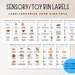 Toy Bin Labels, Sensory Bin Label, Visual Cues, Preschool Playroom ...