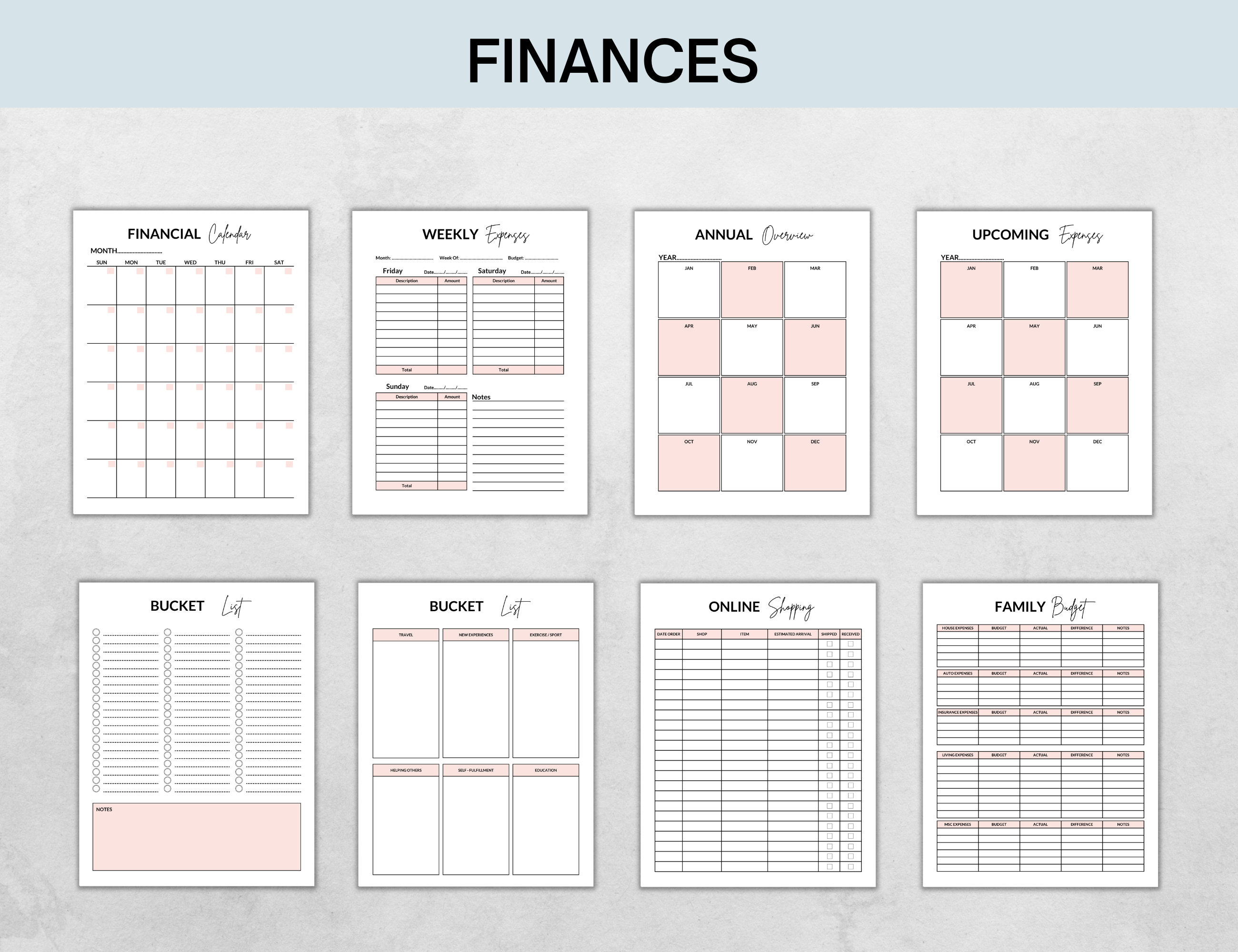 Budget Printable Planner Kit With Over 60 Pages Weekly Budget Template ...