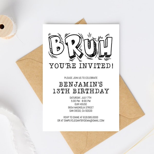 Bruh Party Invitation - Etsy