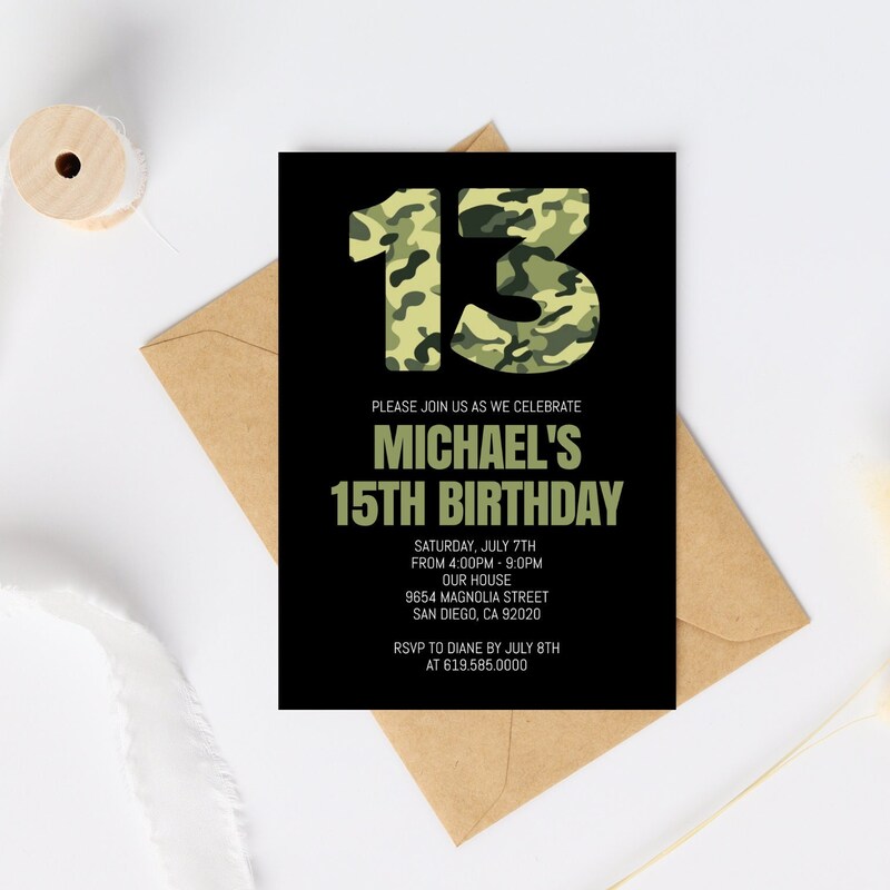 Camo Invitation - Etsy