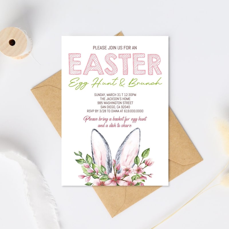 Easter Bunny Invite - Etsy