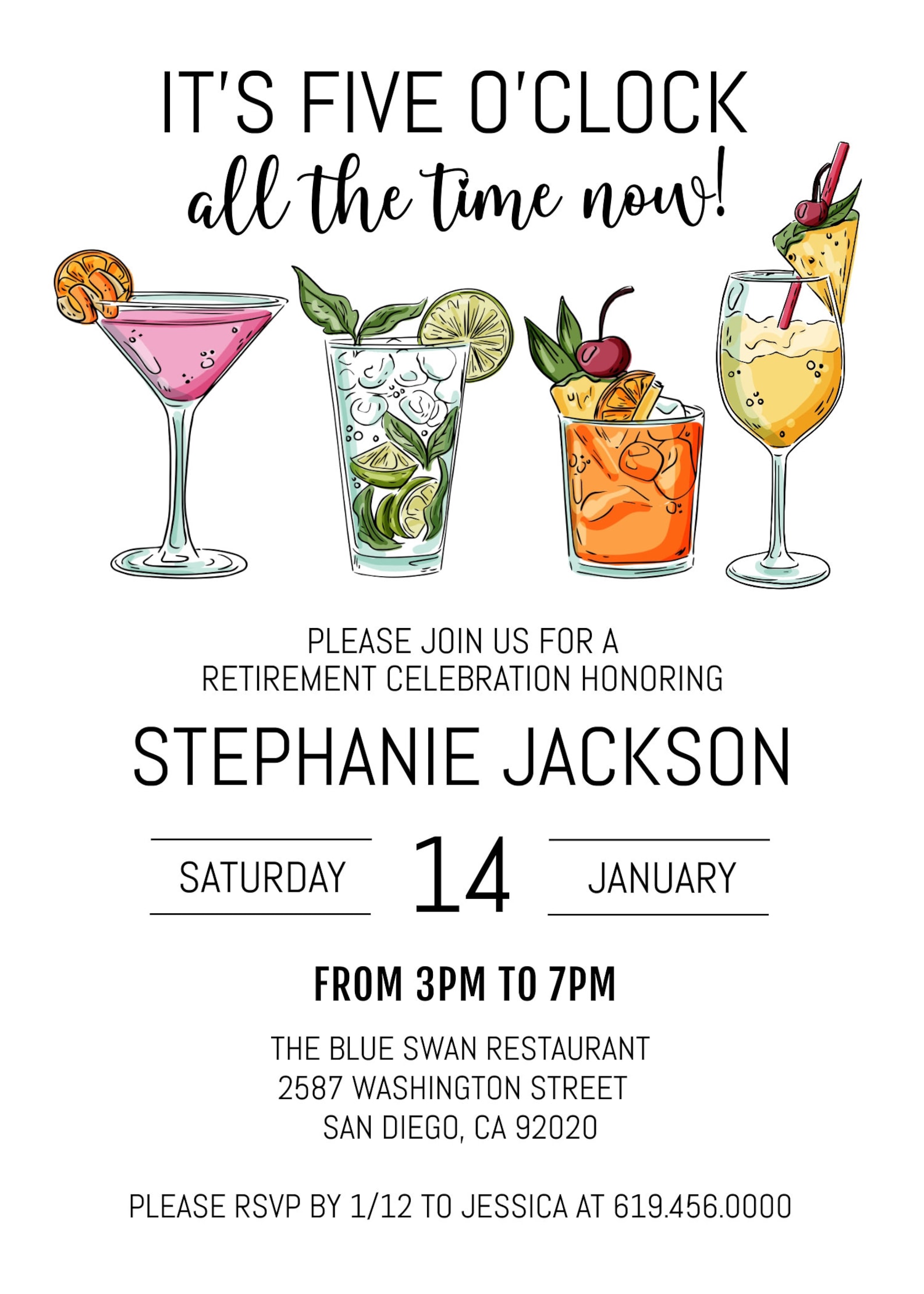 Retirement Party Invitation Template, Minimalist Retirement Celebration ...