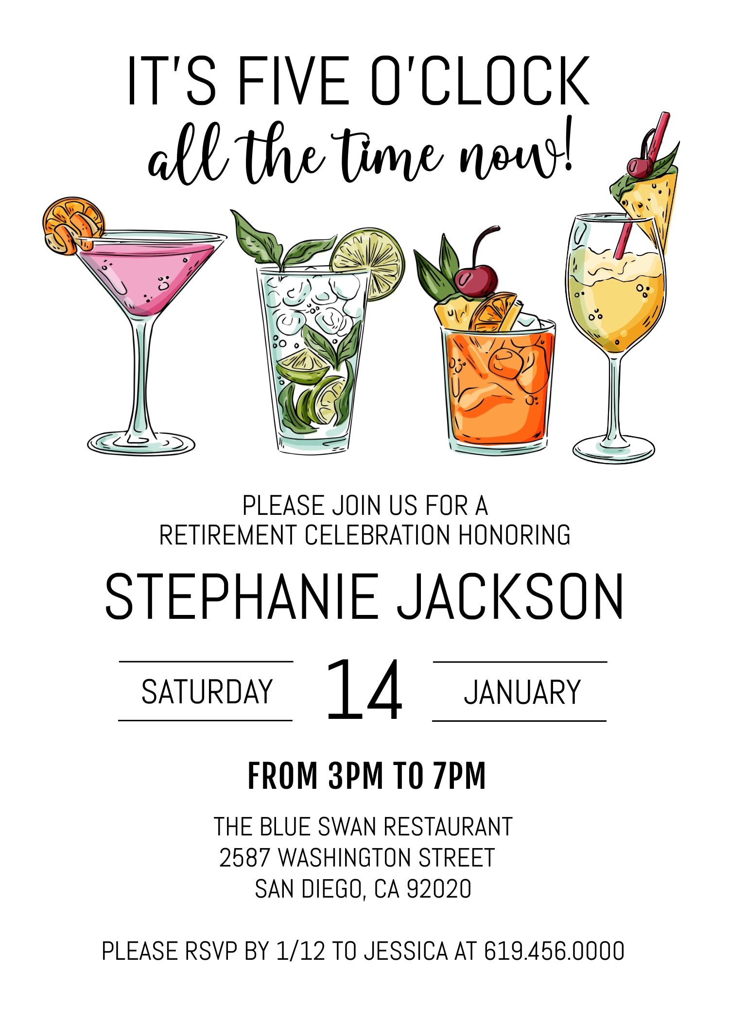 Retirement Party Invitation Template, Minimalist Retirement Celebration ...