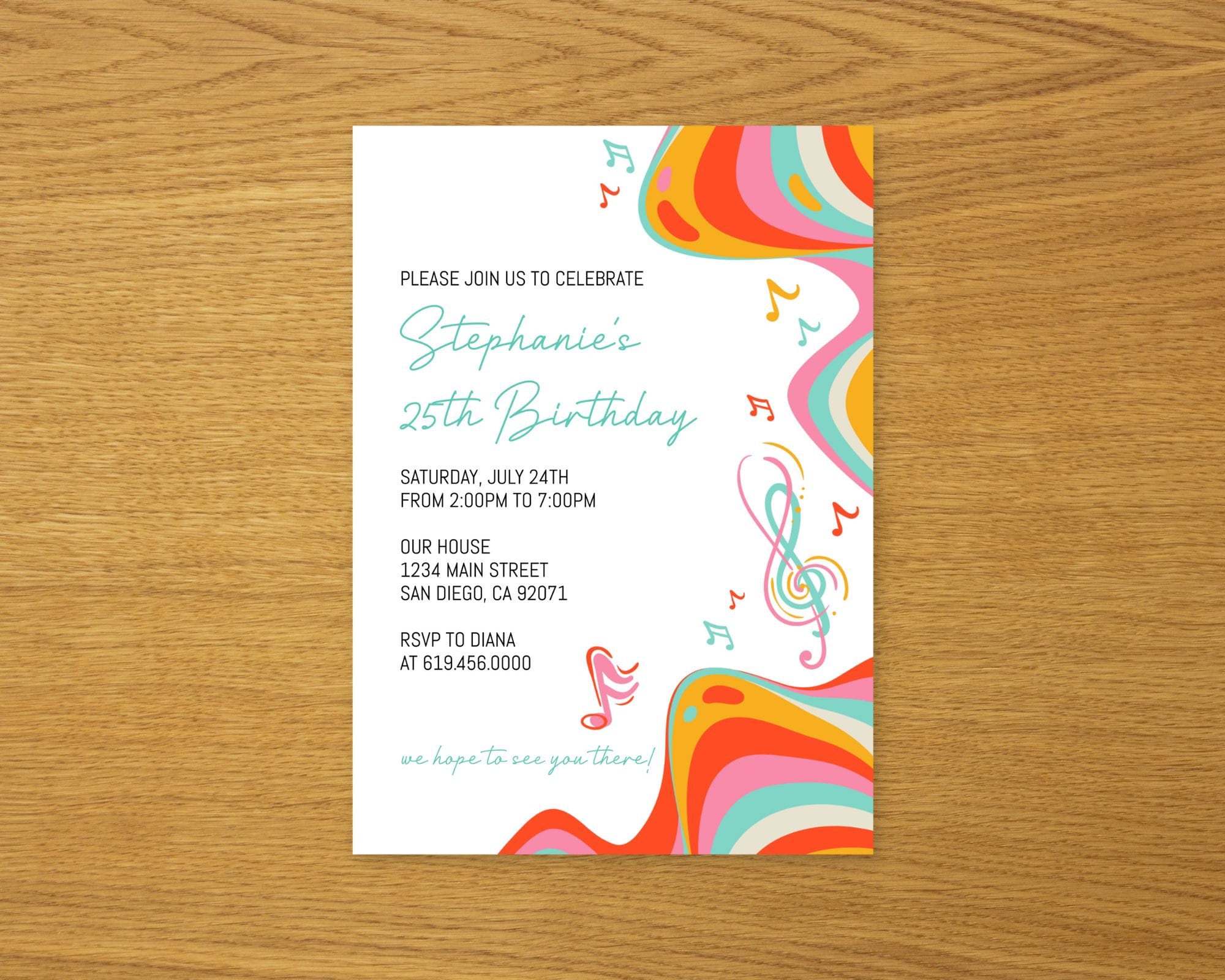 Music Birthday Party Invitation Template, Karaoke Music Theme Editable ...