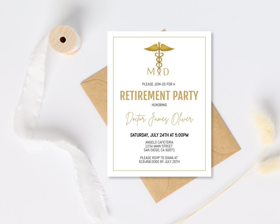 Doctor Retirement Invitations Template, Doctor Retirement Party ...