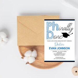 Phd Graduation Invitation Template, Doctorate Graduate Printable ...
