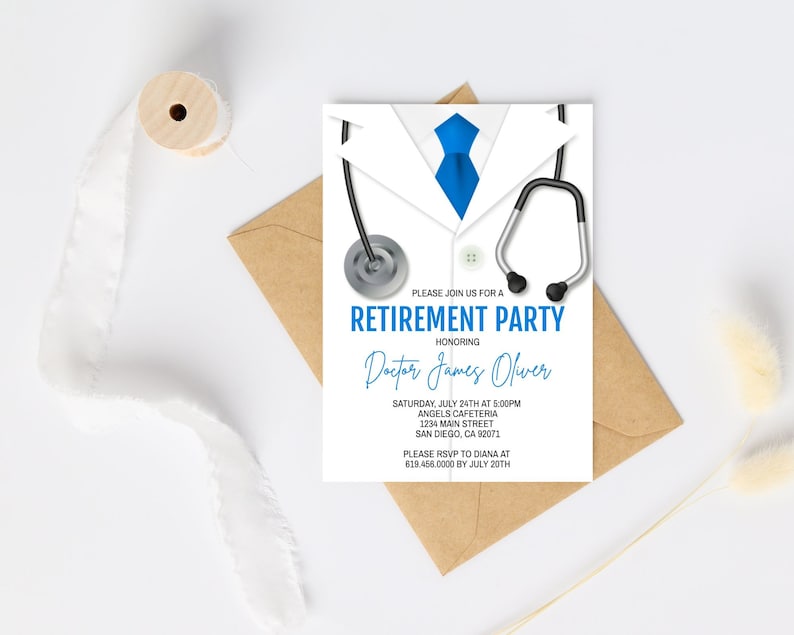 Doctor Retirement Invitations Template, Doctor Retirement Party ...