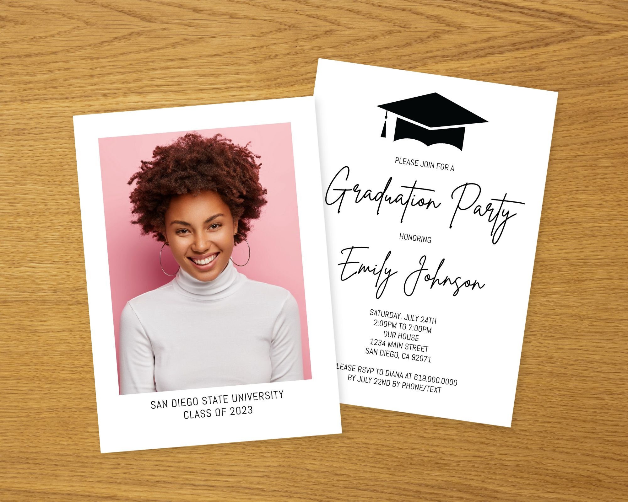 Minimalist Graduation Announcement, Graduation Party Invitation ...