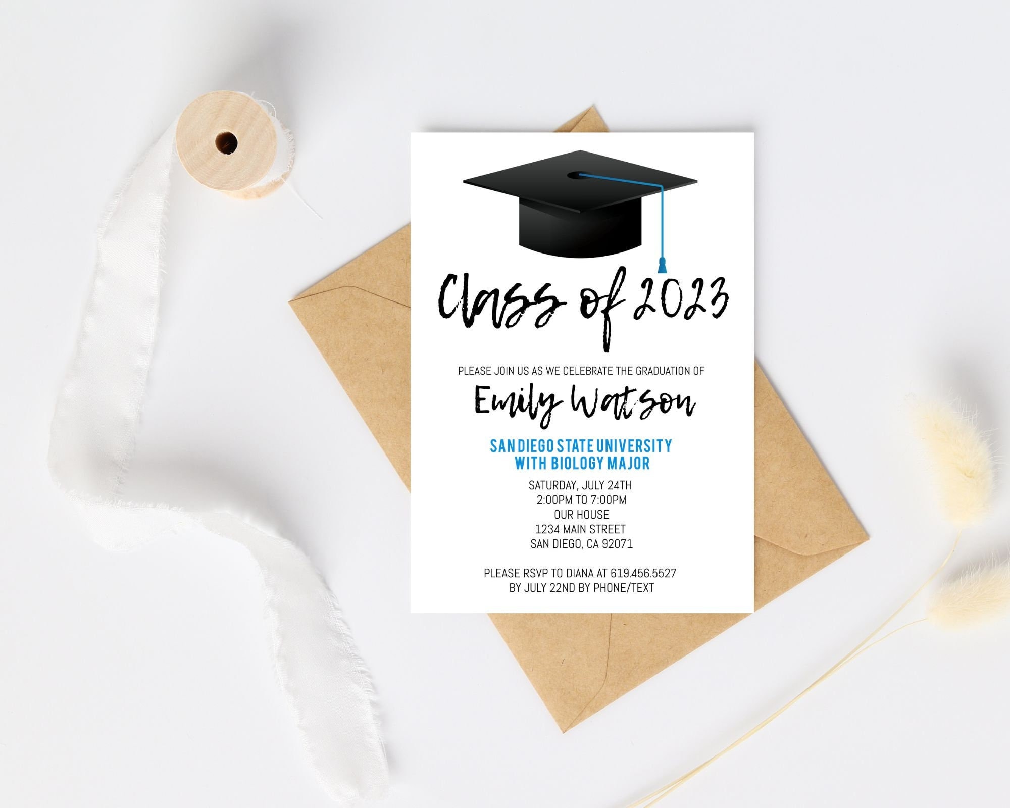 Graduation Cap Invitation Template