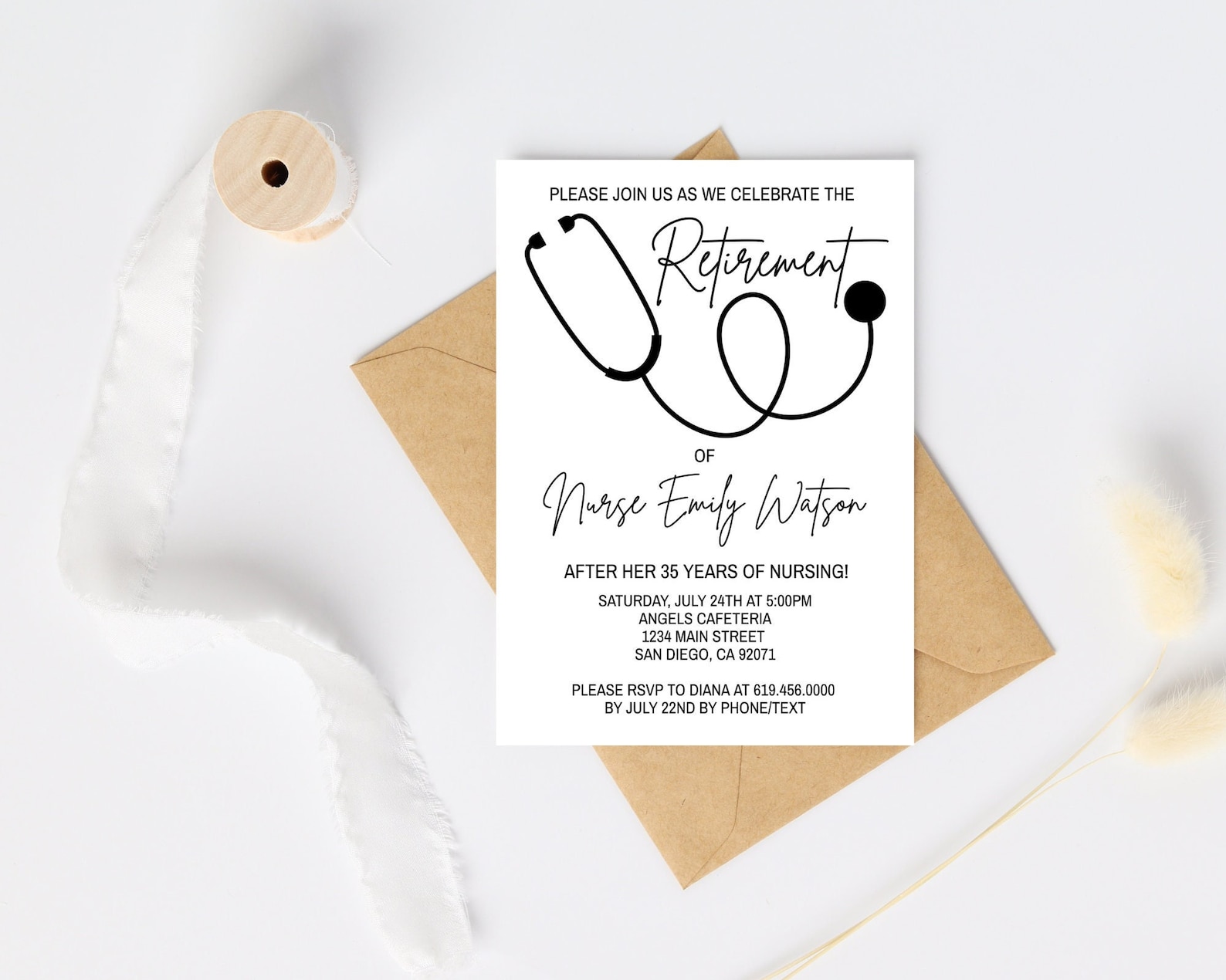 Nurse Retirement Invitations Template, Doctor Retirement Party ...