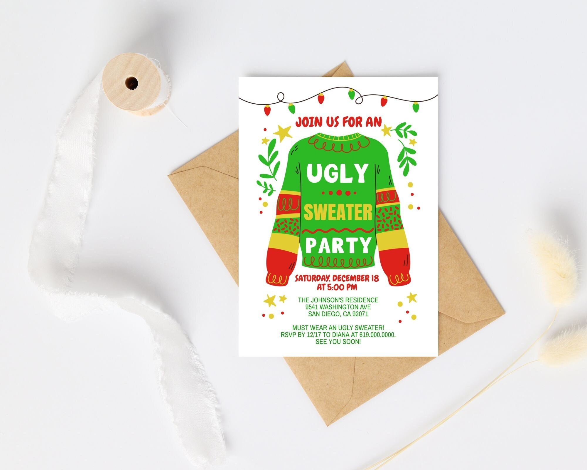 Funny Ugly Sweater Party Invitations