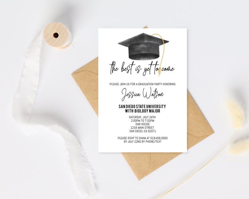 Graduation Party Invitation Template, Graduation Announcement ...