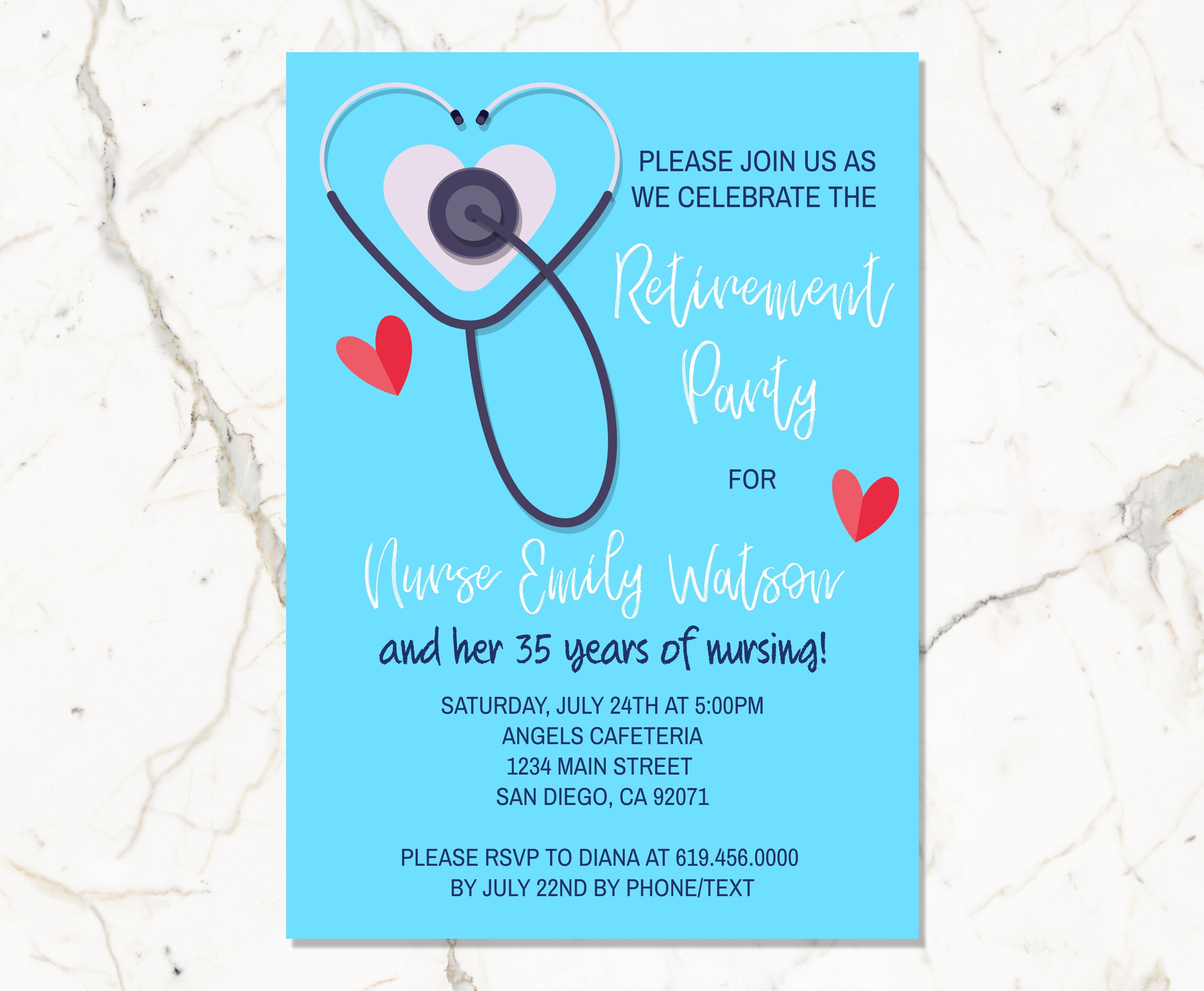 Nurse Retirement Invitations Template, Doctor Retirement Party ...