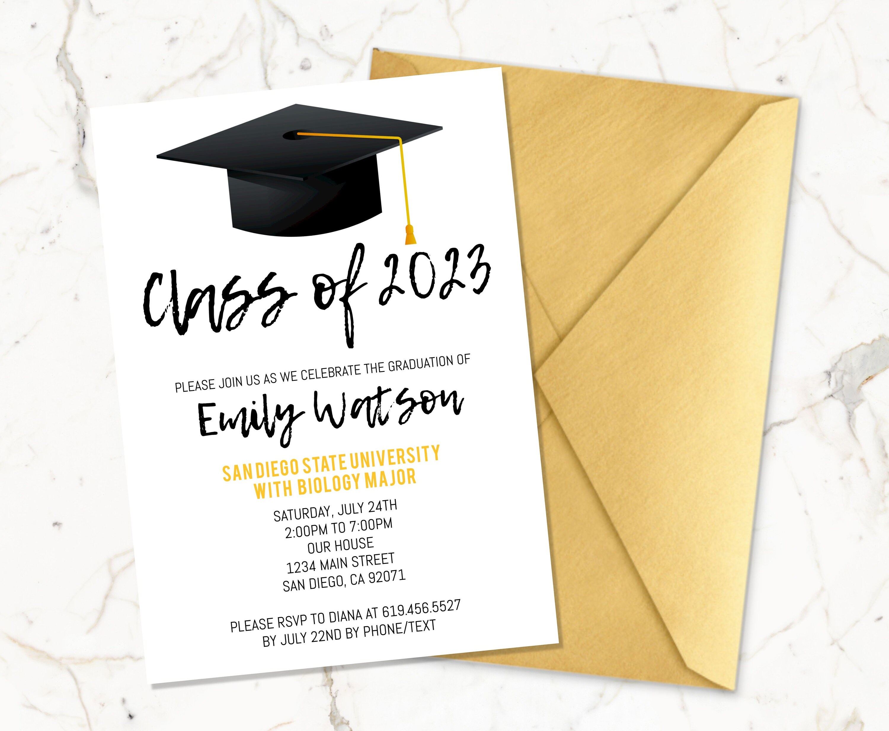 Graduation Party Invitation Template Graduation Announcement - Etsy