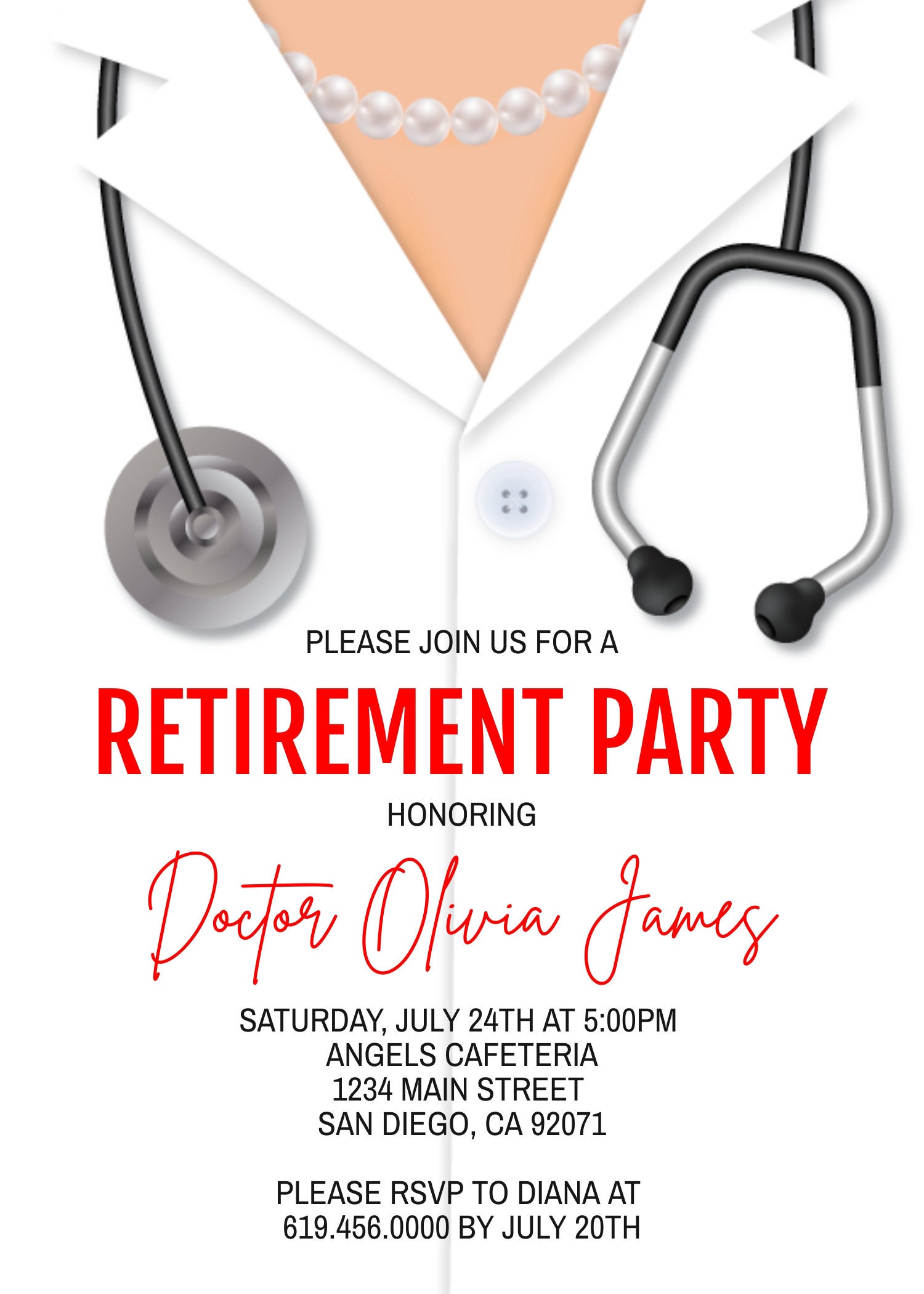 Doctor Retirement Invitations Template, Doctor Retirement Party ...