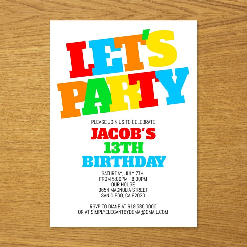 Colorful Invitations - Etsy