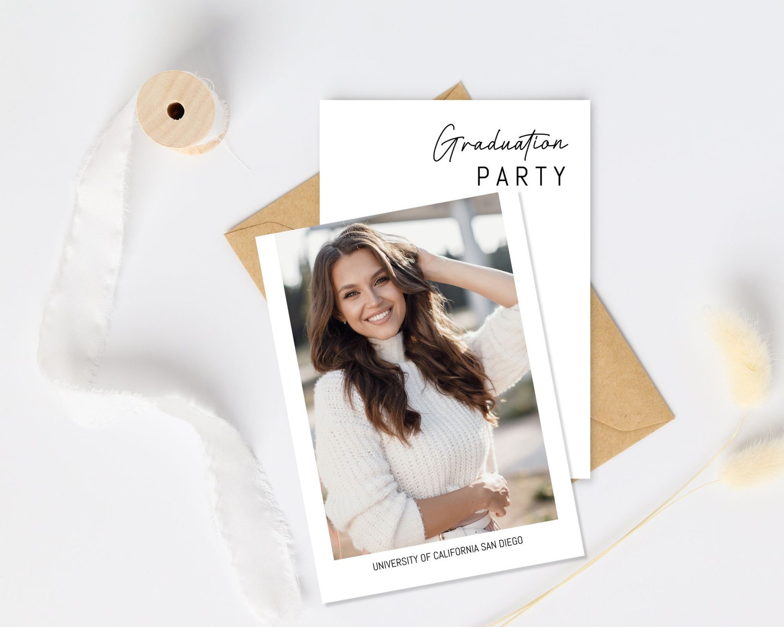 Graduation Invitation Template, Minimalist Graduation Party Invitation ...