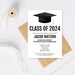 Minimalist Graduation Party Invitation Template, Gold Graduation ...