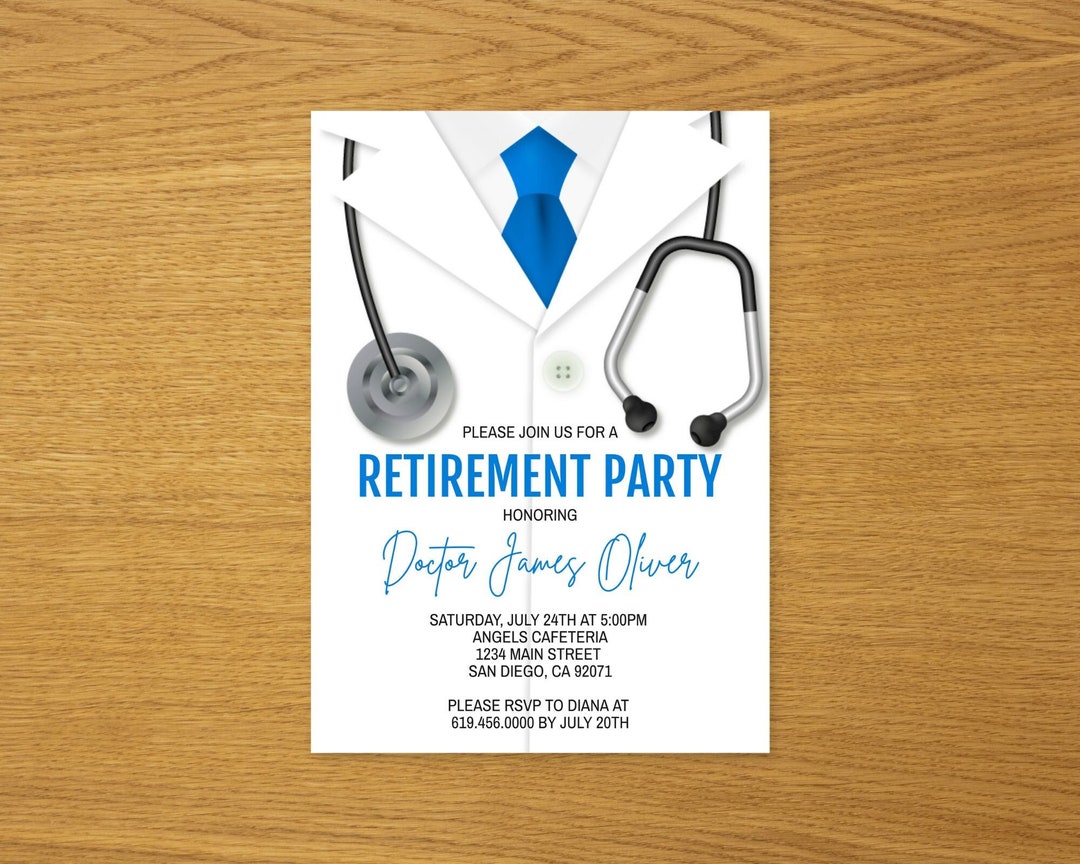 Doctor Retirement Invitations Template, Doctor Retirement Party ...