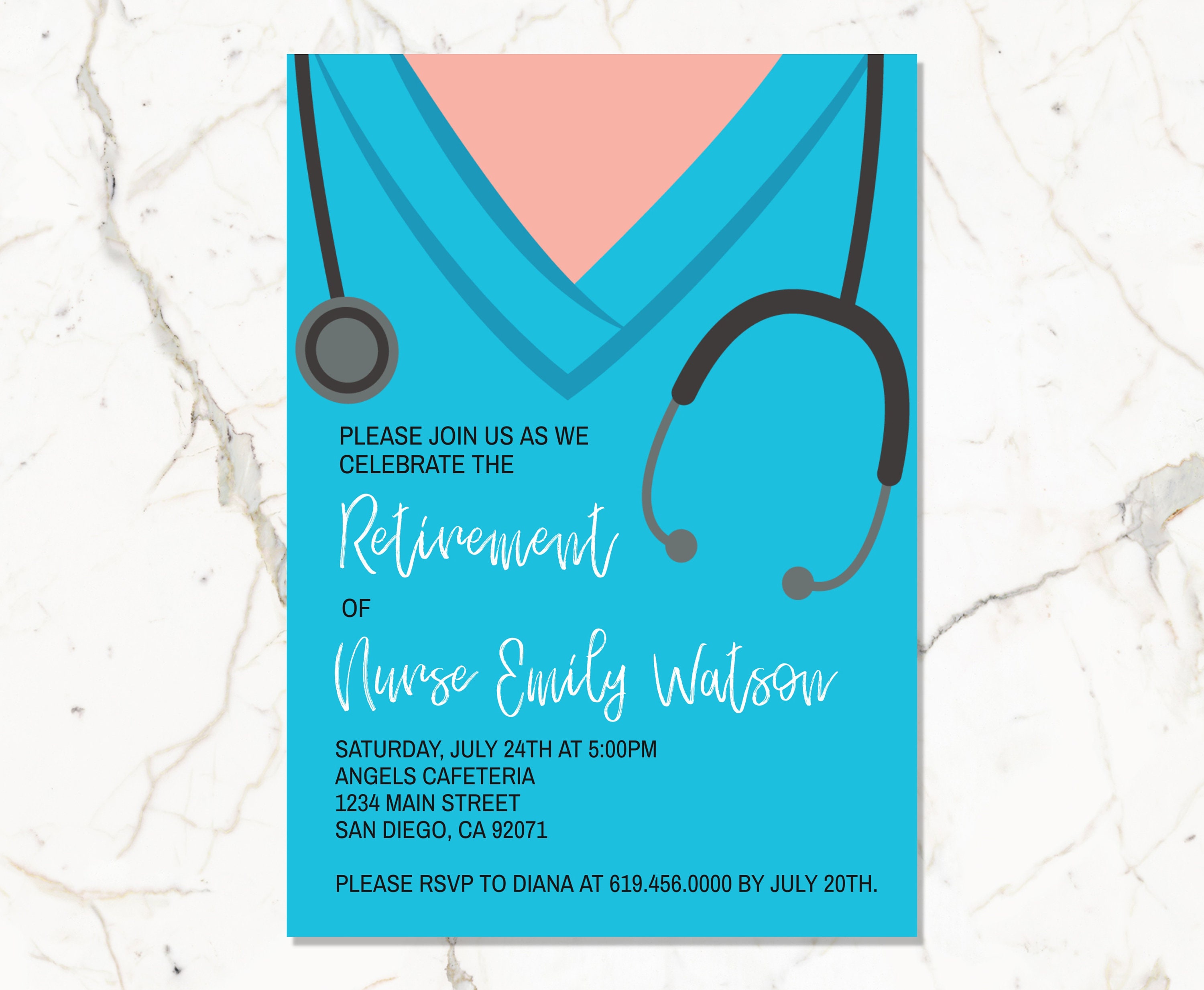 Nurse Retirement Party Invitations Nurse Retirement Invitations