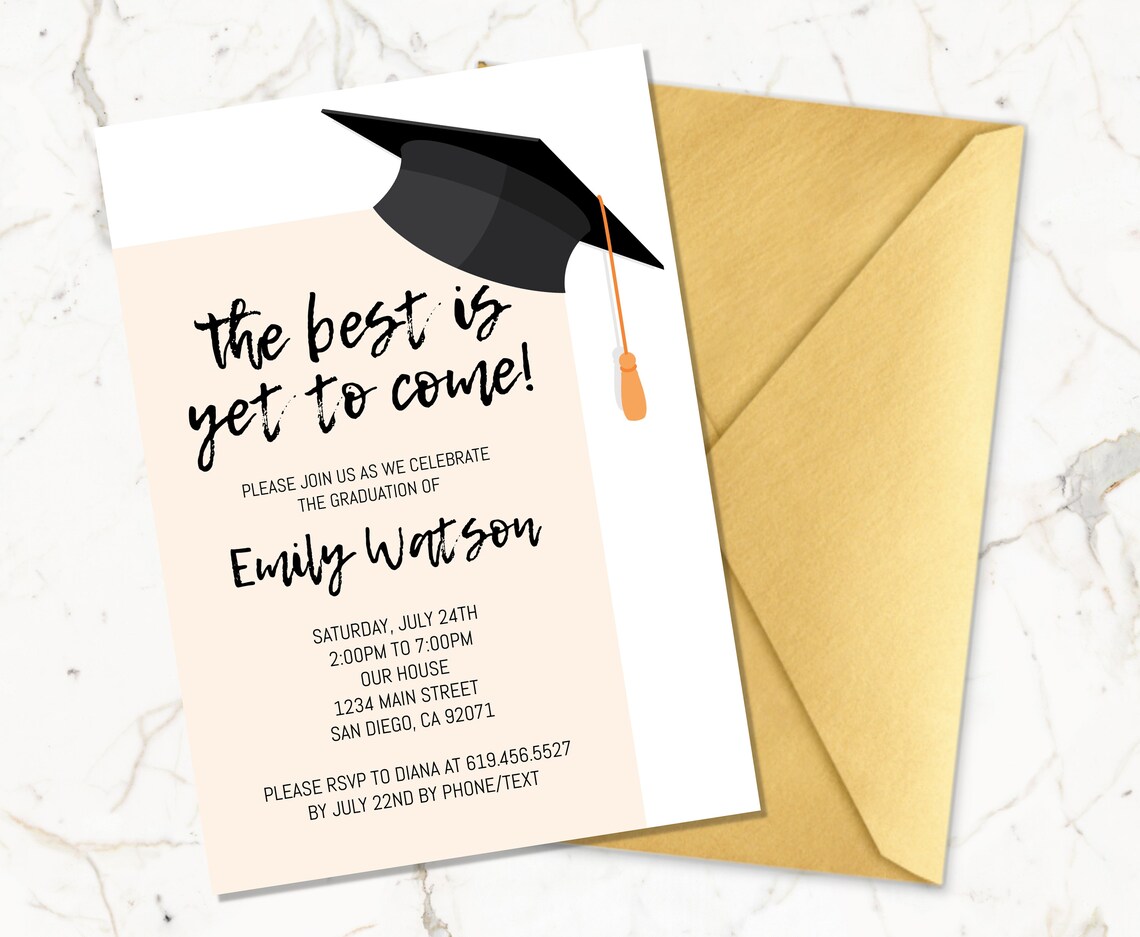 Graduation Party Invitation Template Graduation Announcement - Etsy
