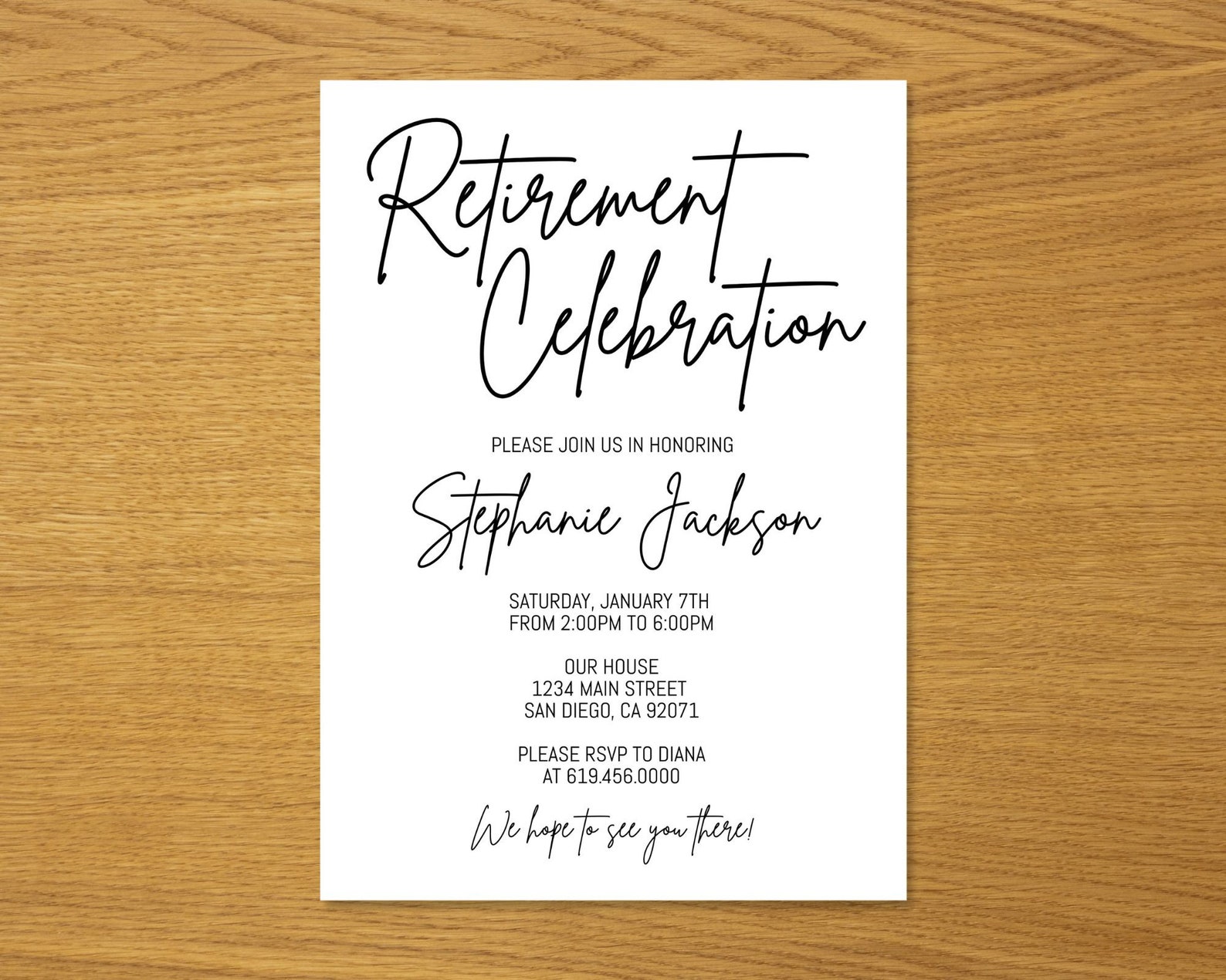 Simple Retirement Party Invitation Template, Minimal Retirement ...