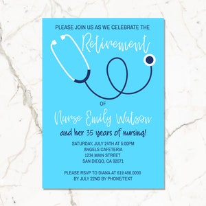 Nurse Retirement Invitations Template, Doctor Retirement Party ...