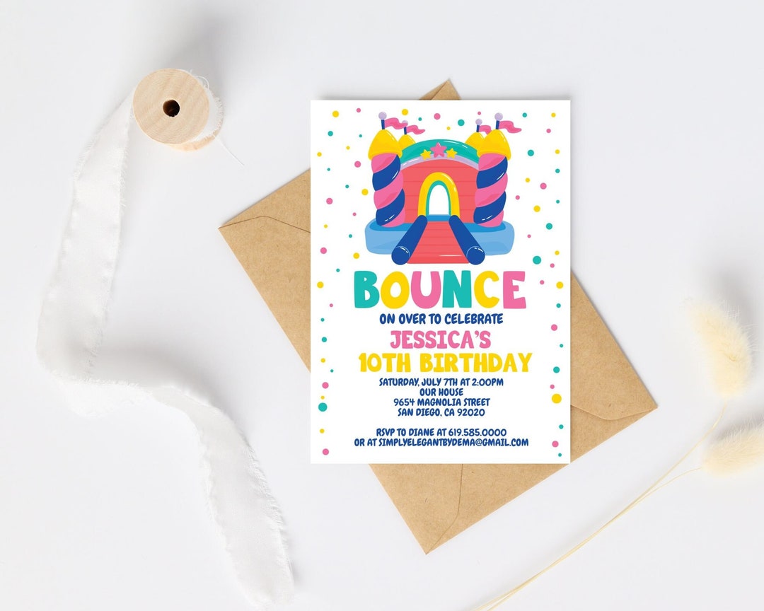 Bounce House Birthday Invitation Template, ANY AGE, Instant Download ...