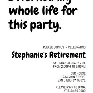 Funny Retirement Invitation, Minimal Retirement Celebration Invitation ...