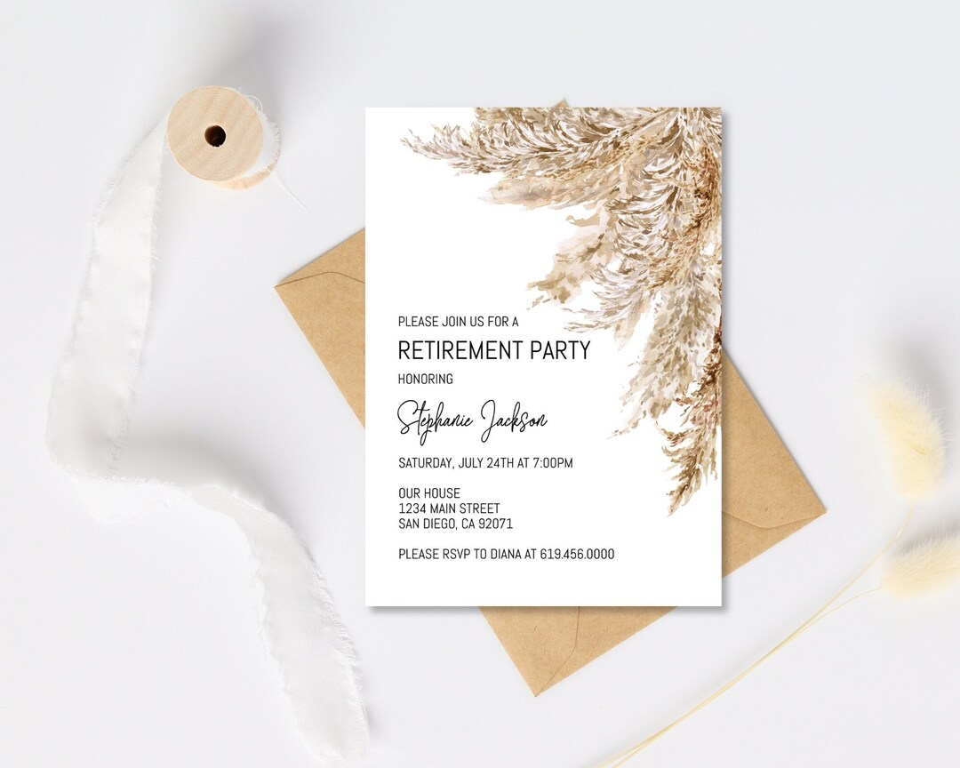 Retirement Party Invitation Template, Modern Retirement Celebration ...